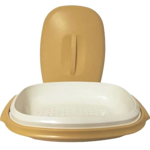 Tupperware | Kitchen | Tupperware Tan And White Food Storage Container ...
